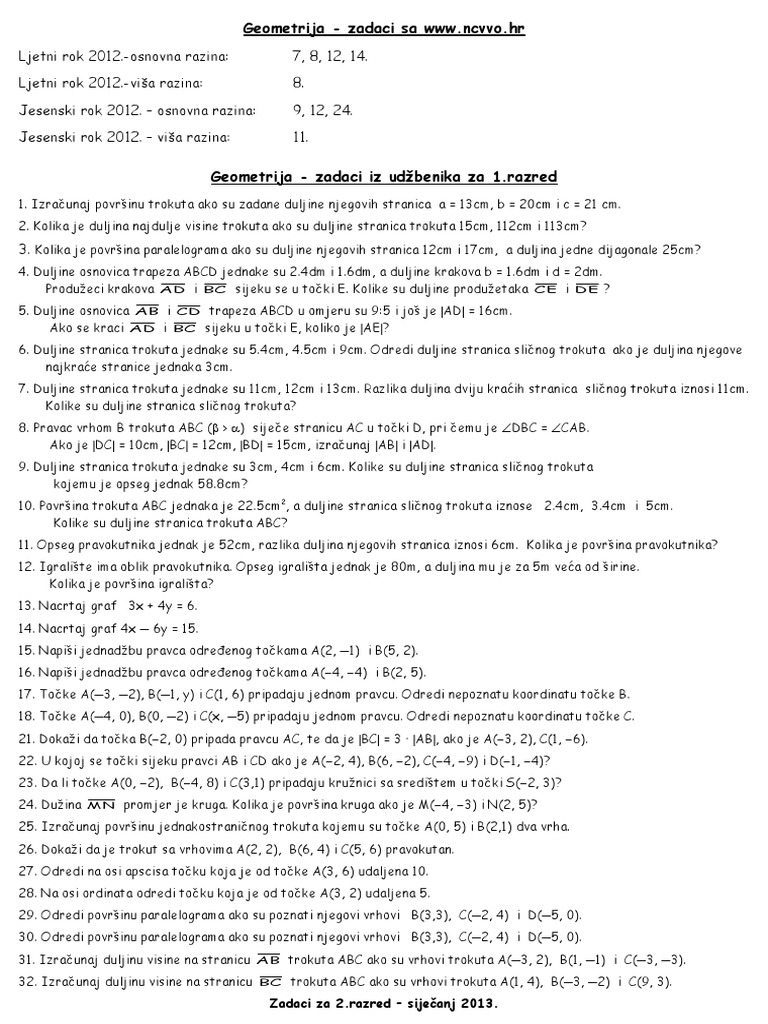 Geometrija-2 Razred | PDF