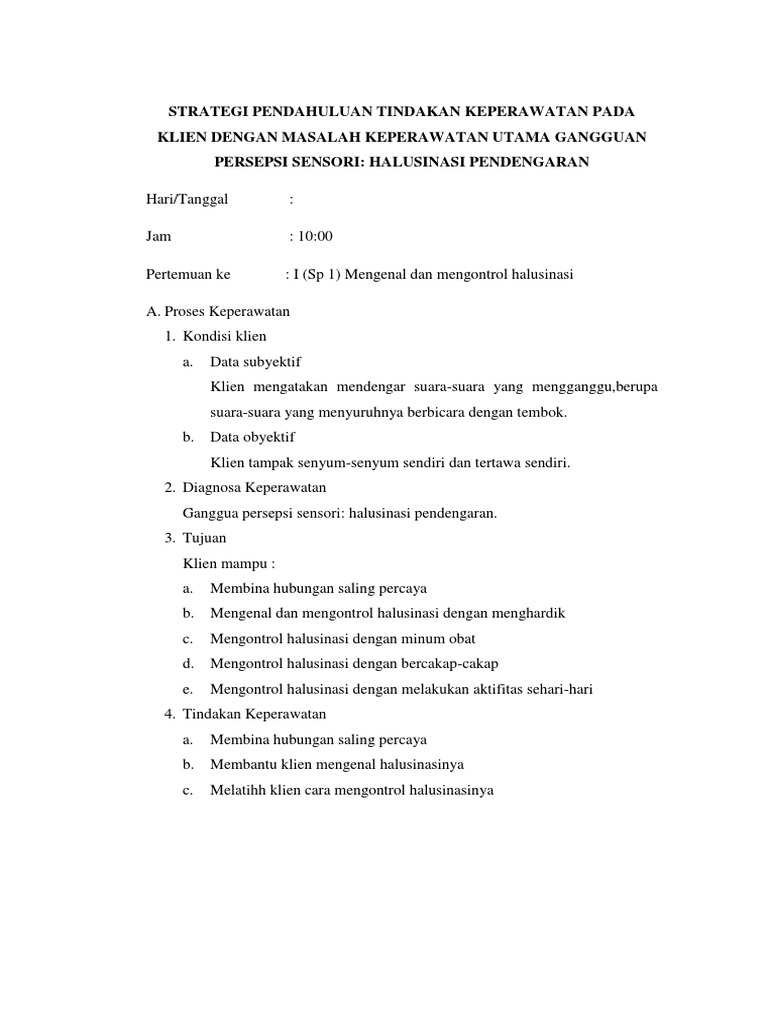 SPTK Halusinasi | PDF | Pengembangan Diri