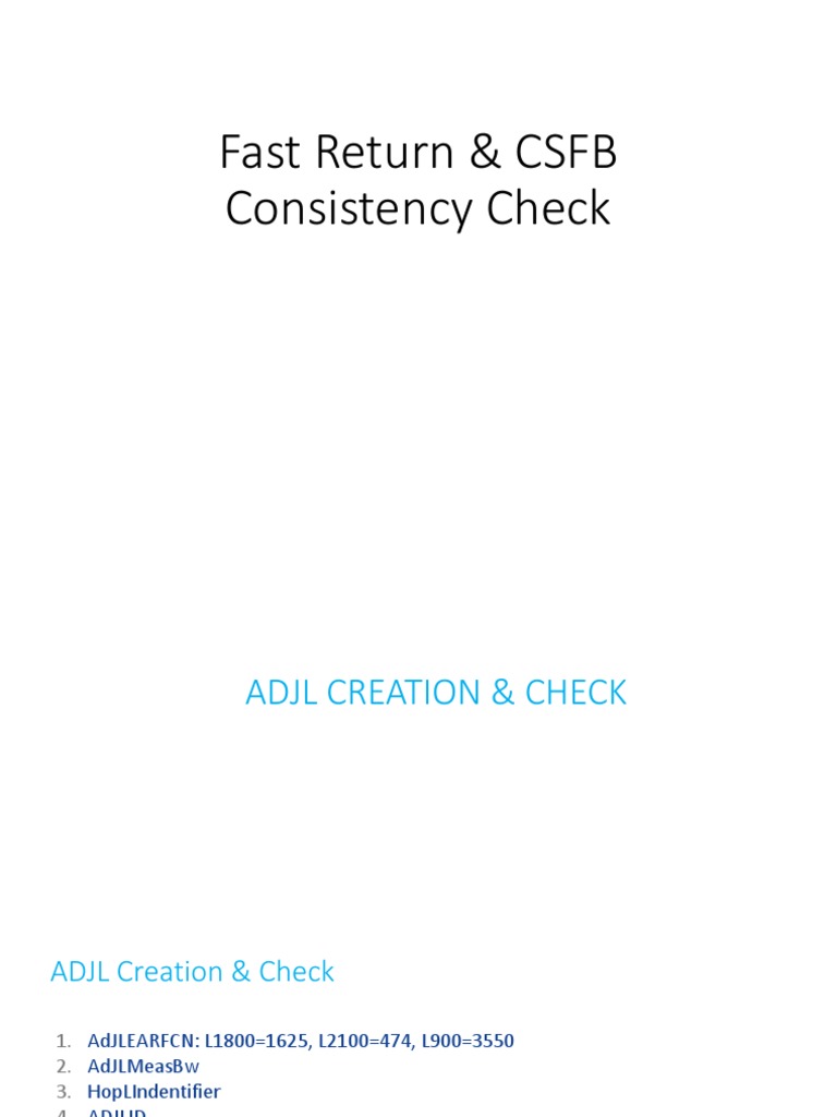 Fast Return & CSFB Consistency Check | PDF