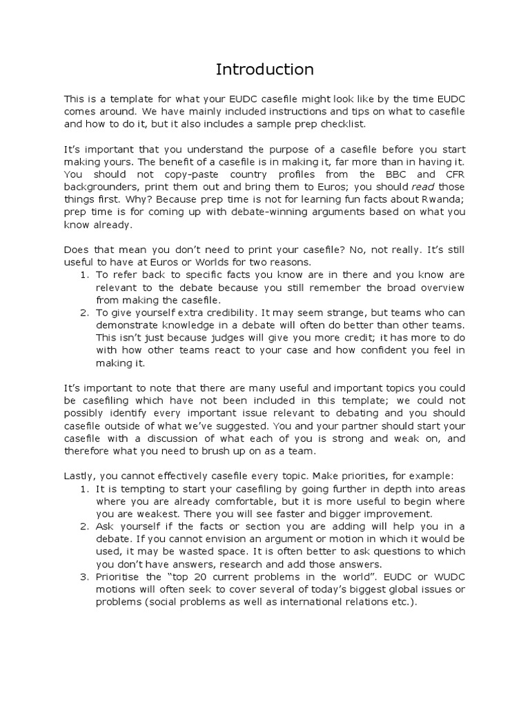 Casefile Template PDF | PDF