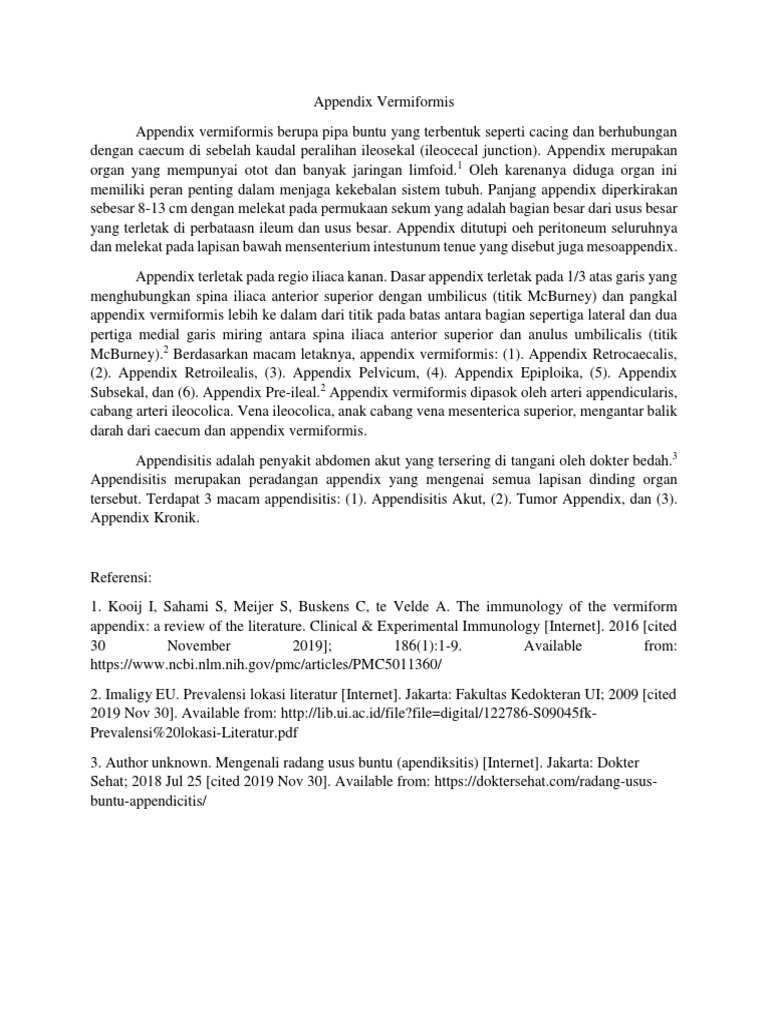 Fungsi dan Lokasi Appendix Vermiformis | PDF