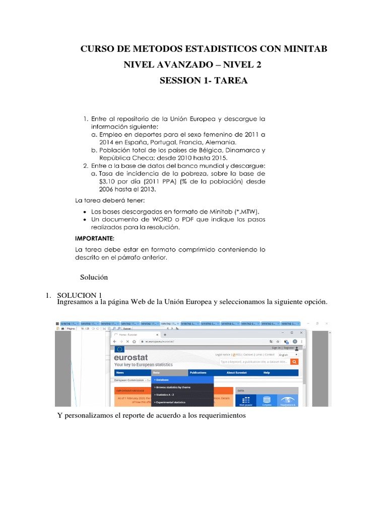 Minitab-Exp-Sesion 1-Tarea-1.1 - Sol | PDF | Negocios