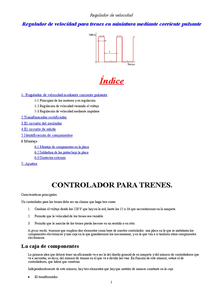 Regulador de Velocidad Ferromodelismo | PDF | Transformador | Rectificador
