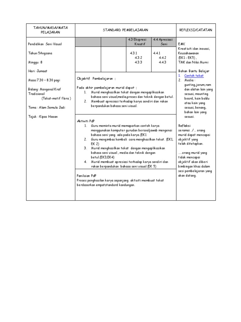 RPH PSV Tahun 5 m8 | PDF
