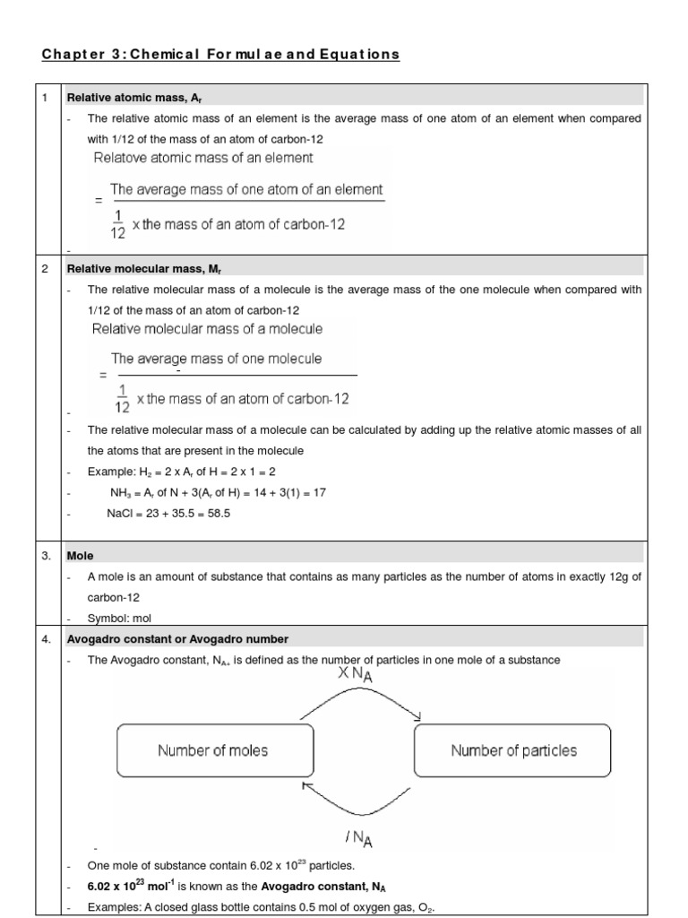 Chemistry Form 4 Chapter 3 | PDF | Mole (Unit) | Molecules