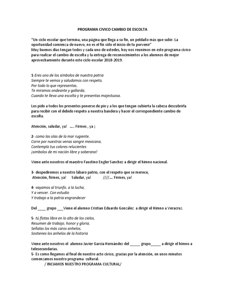 Programa Civico Cambio de Escolta | PDF