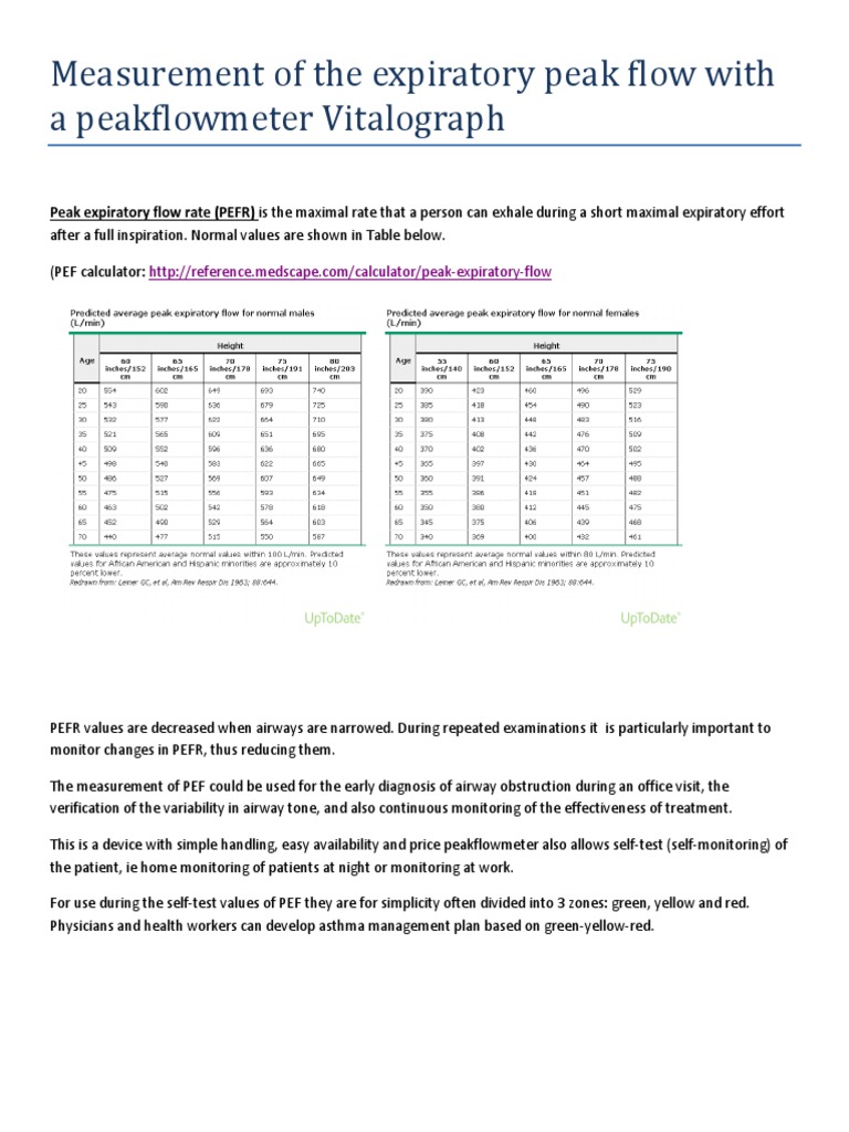 Measurement of The Expiratory Peak Flow With A Peakflowmeter ...