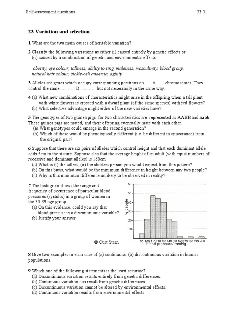 23 Variation and Selection | PDF | Natural Selection | Evolution