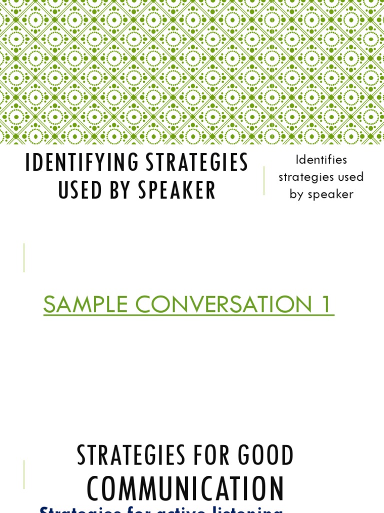 Identifying Strategies Used by Speaker | PDF | Perception | Attention