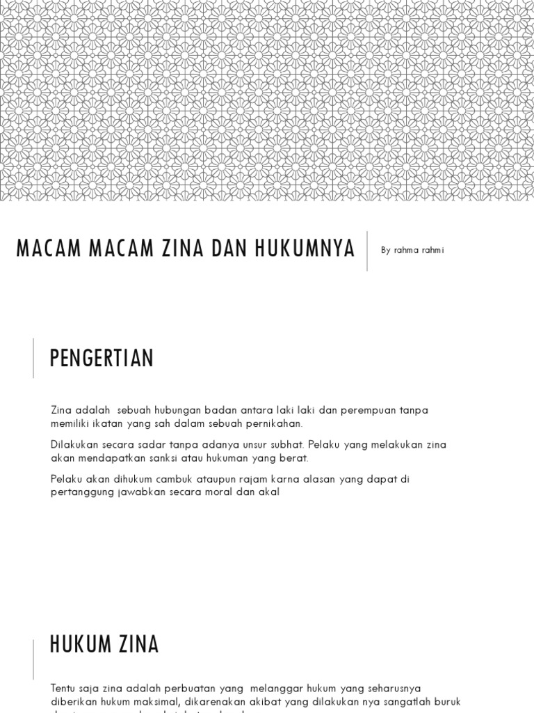 Macam Macam Zina Dan Hukumnya | PDF