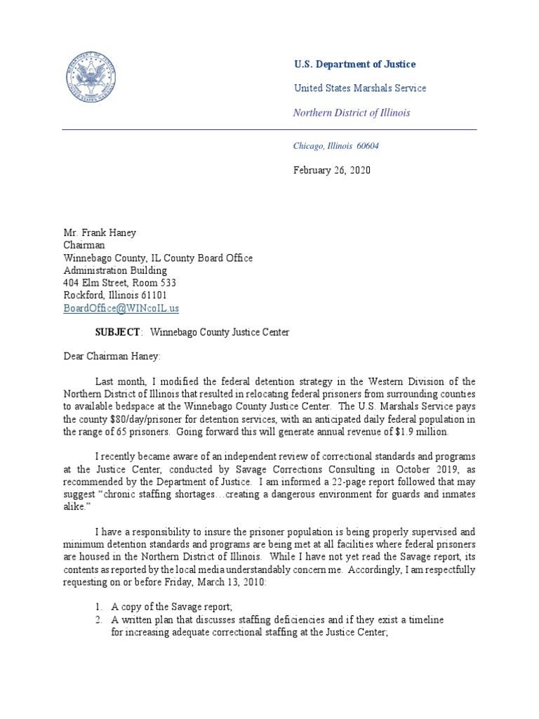 U.S. Marshal Letter | PDF | United States Marshals Service | Law ...