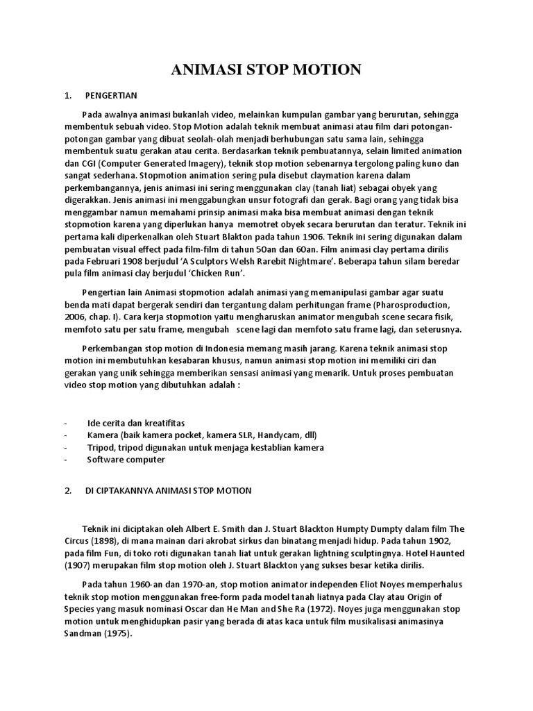Animasi Stop Motion | PDF