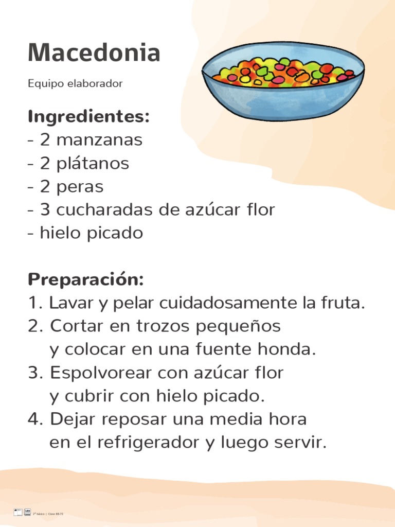 Macedonia para Niños: Receta Fácil | PDF