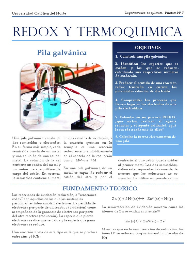 Análisis De Una Práctica De Laboratorio Sobre Reacciones Redox Y