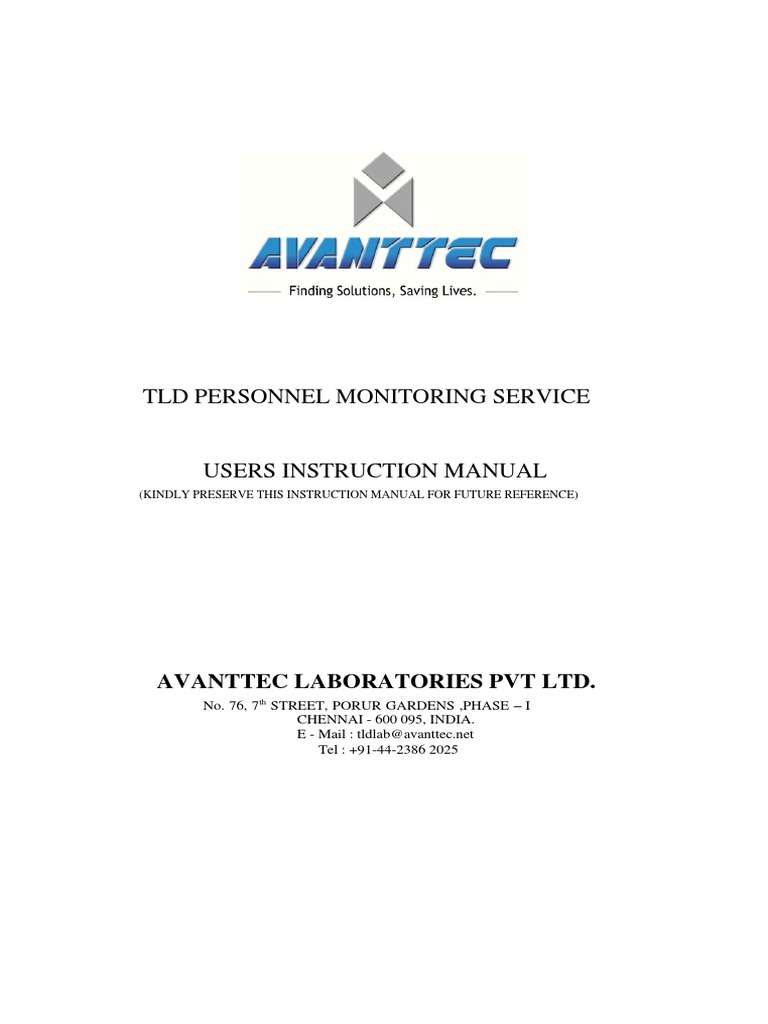 TLD User Manual | PDF | Ionizing Radiation | Radioactive Contamination