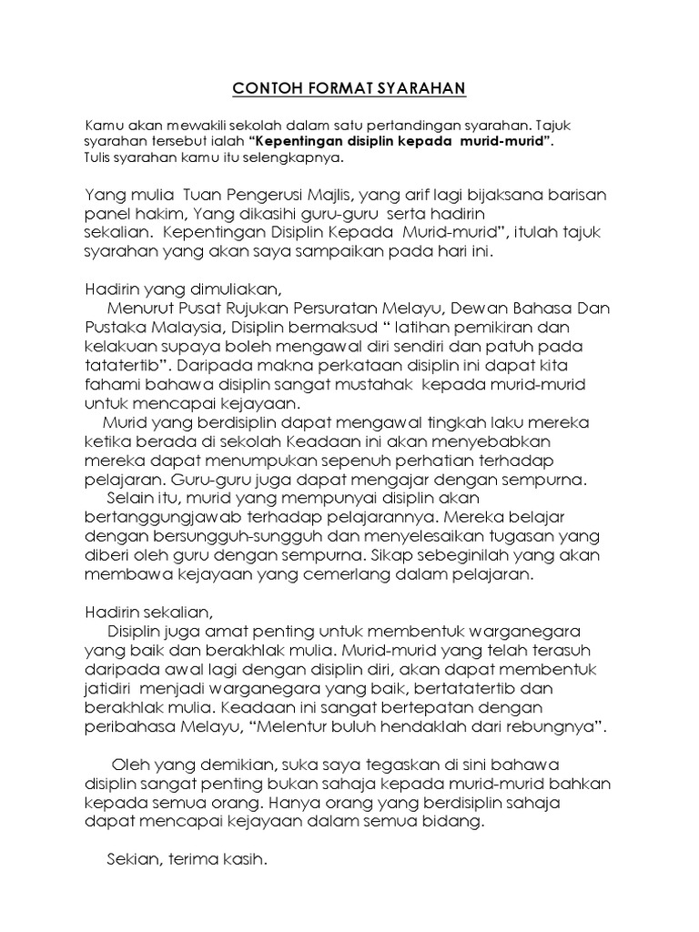 BM Contoh Syarahan | PDF