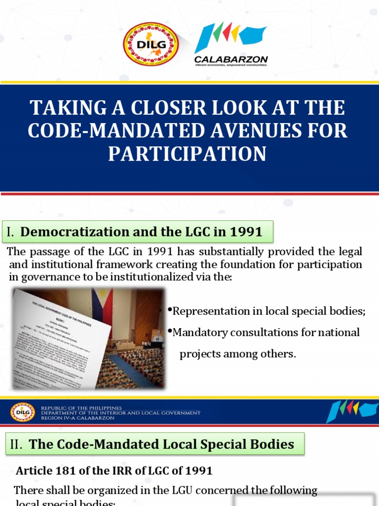 Code Mandated Avenues of CSO Participation | PDF | Justice | Crime ...
