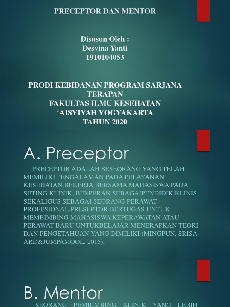 Peran Preceptor dan Mentor dalam Keperawatan | PDF | Karier & Perkembangan
