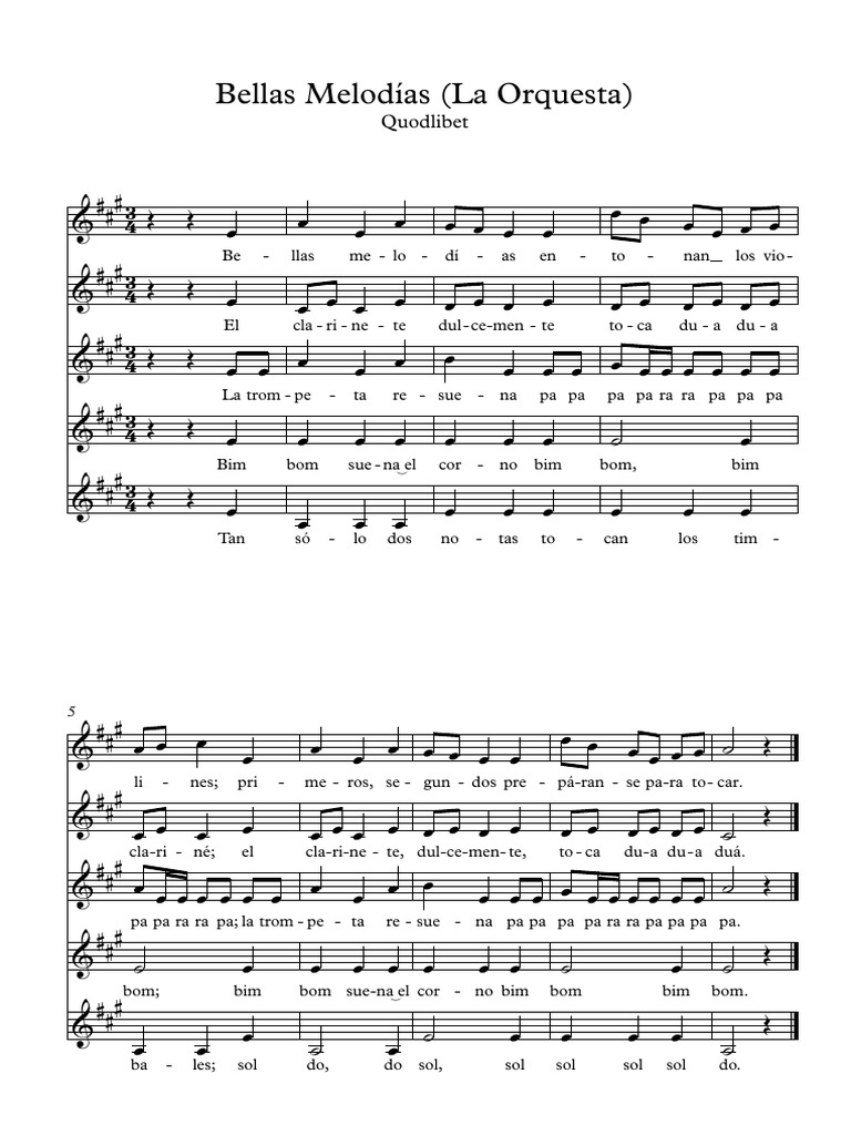 Bellas Melodías La Orquesta Partitura Completa | PDF