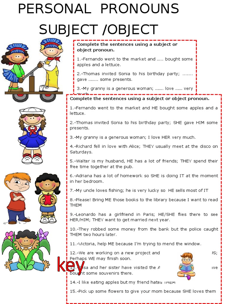 Personal Pronouns Subject and Object - 107933 | PDF