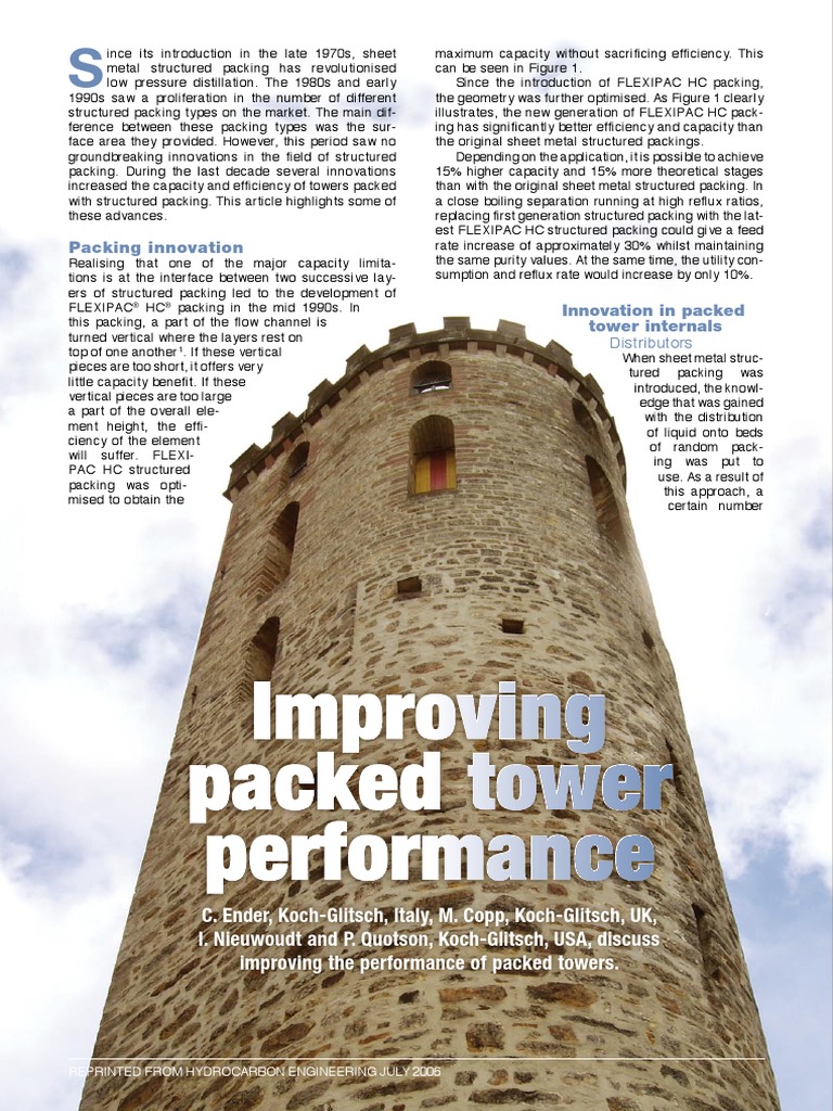 Improving Packed Tower Performance | PDF | Distillation | Chemistry