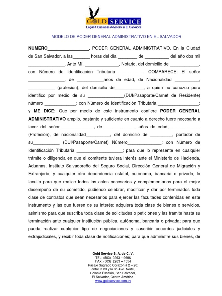 Modelo de Poder General Administrativo | PDF | Cheque | Bancos