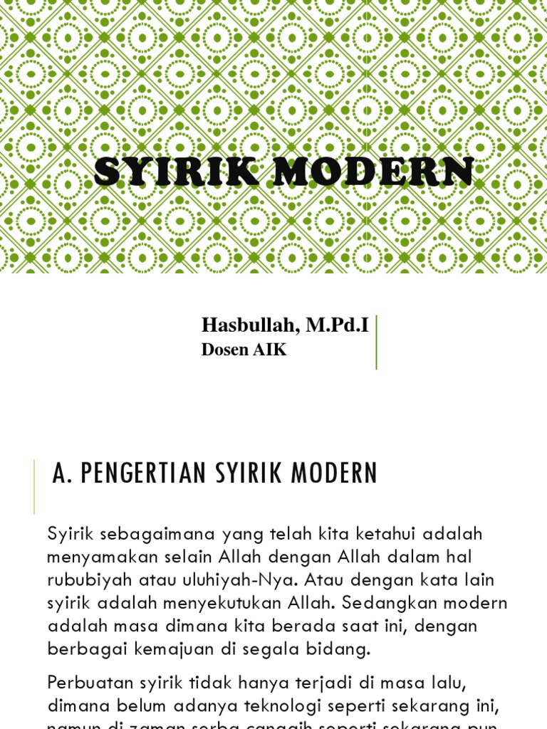 Syirik Modern | PDF