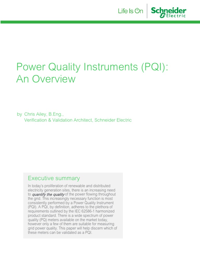 Power Quality Instruments (PQI) An Over View by Schneider | PDF ...