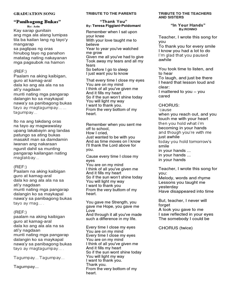 Graduation Song | PDF