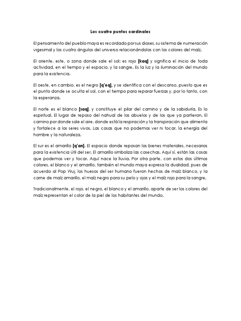 Los Cuatro Puntos Cardinales | PDF