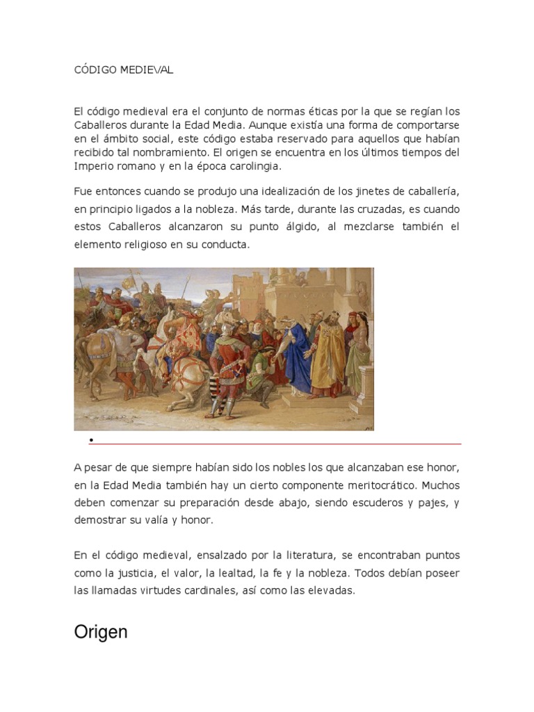 Código medieval y prehispánico | Caballería | Caballero