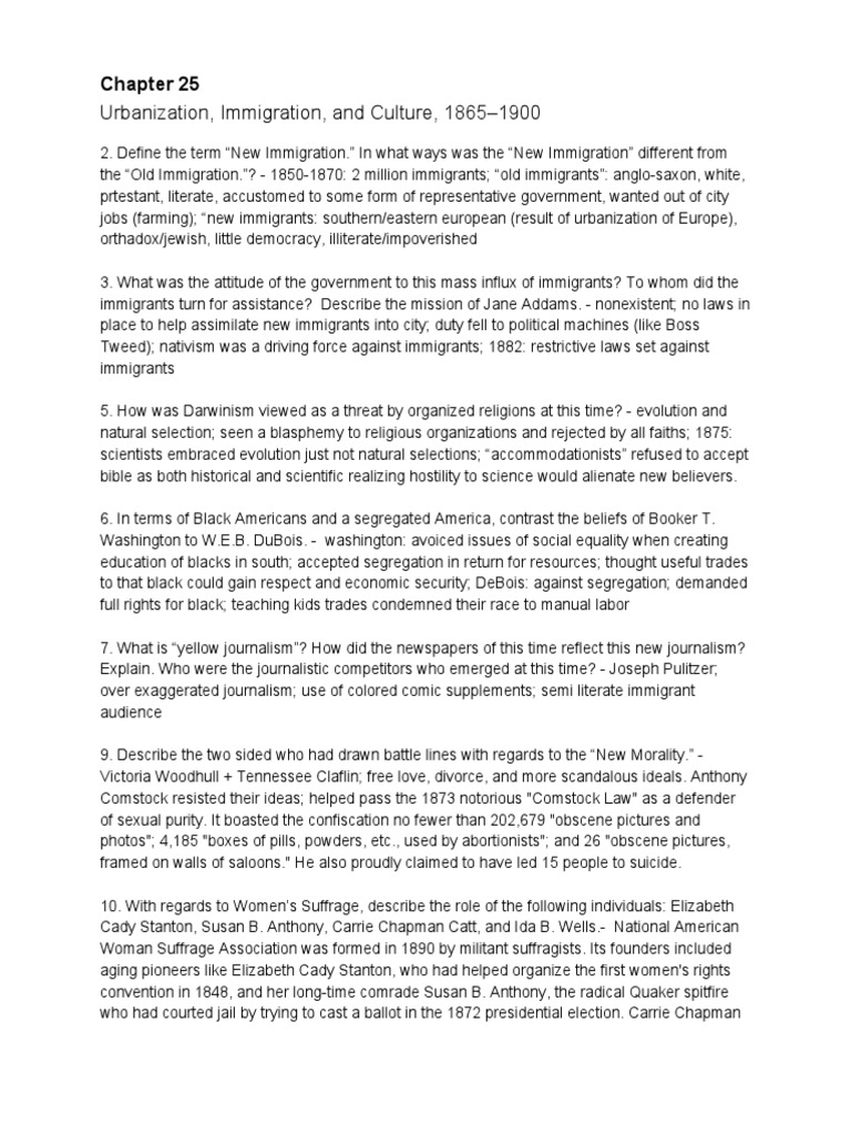 APUSH Chapter 25 | Download Free PDF | Immigration | Politics (General)