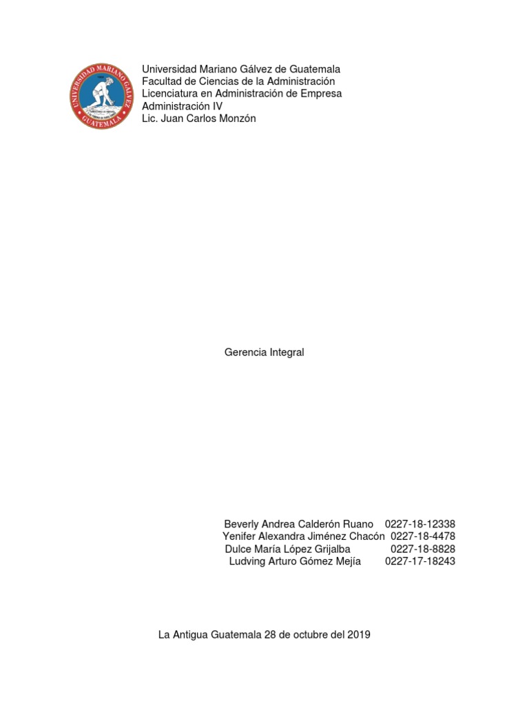 Gerencia Integral | PDF | Toma de decisiones | Business