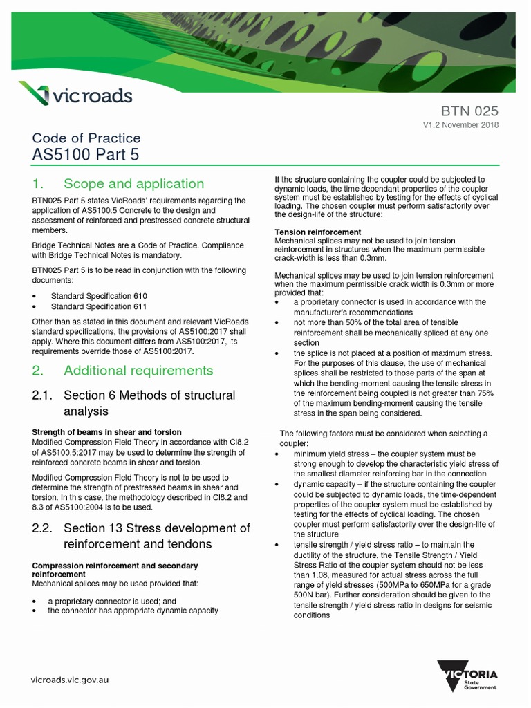 Bridge Technical Note 2018 - 025 AS5100 Part 5 November 2018 PDF ...