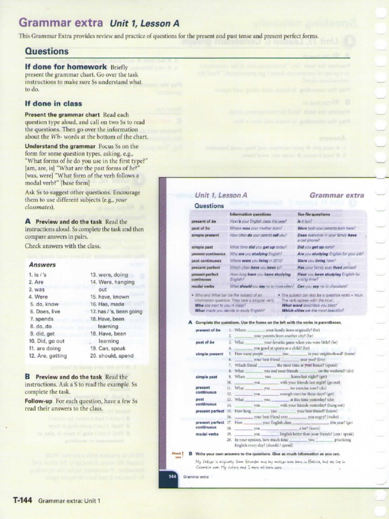 Viewpoint-1 - Grammar Extra PDF | PDF