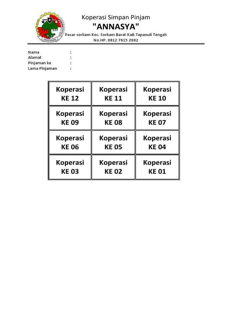 Contoh Kertas Koperasi | PDF