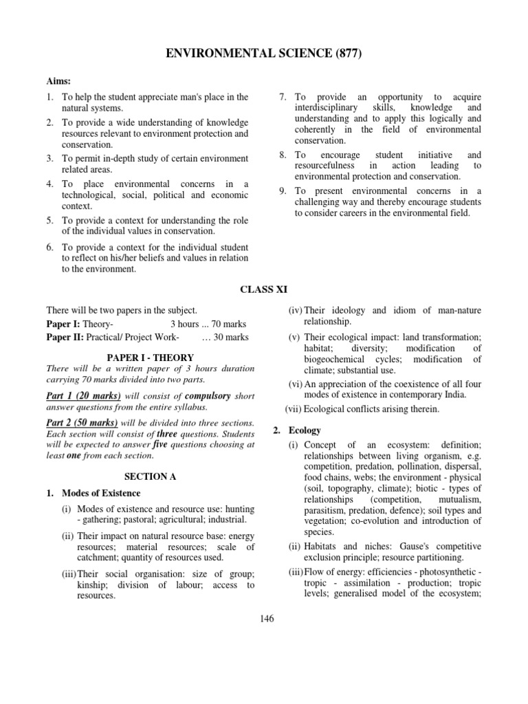 ISC Environmental Science | PDF | Sustainability | Ecology