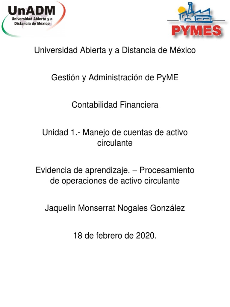 GCNF U1 Ea Jang. | PDF | Bancos | Contabilidad