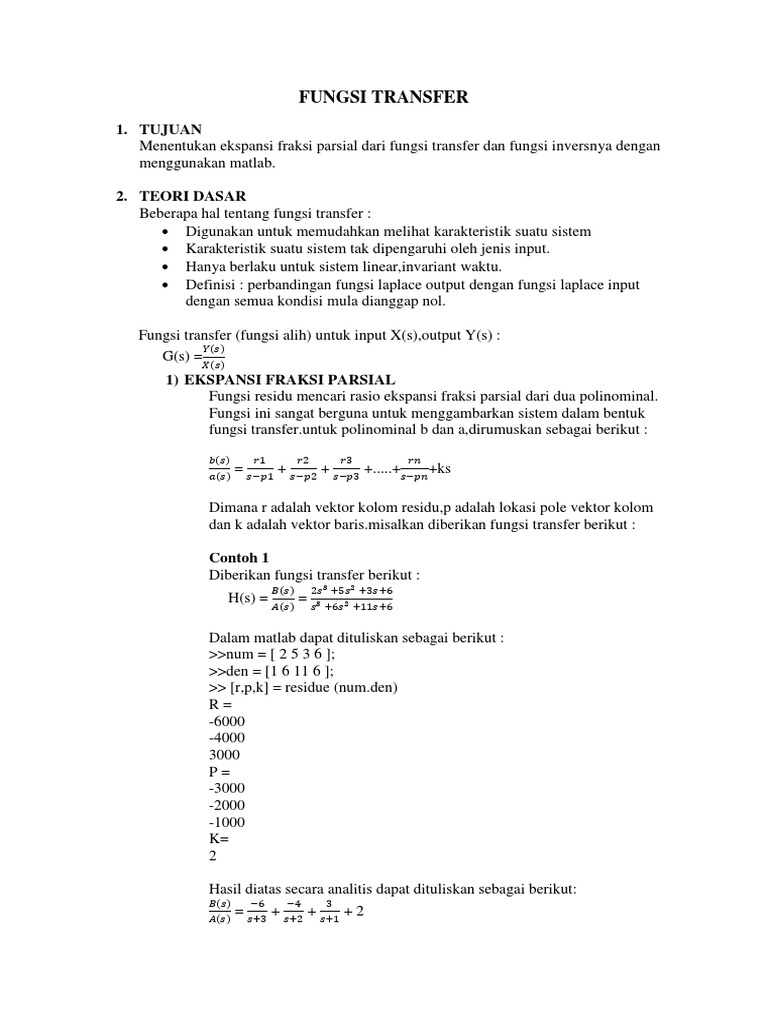 Fungsi Transfer 3 | PDF