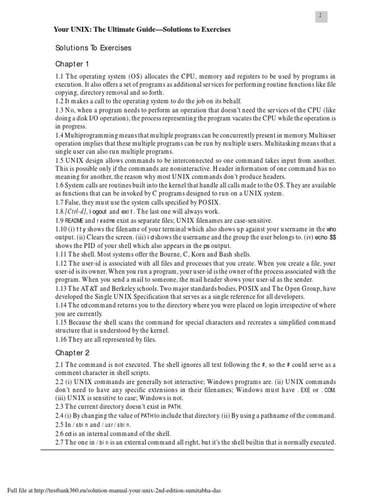Your UNIX Ultimate Guide Solutions | PDF | Operating System | Computer File