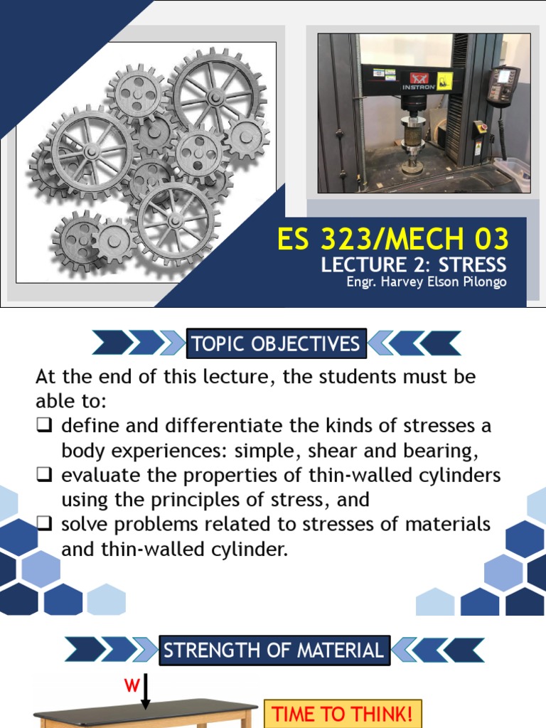 Es 323 & Mech 03 Lecture 2 - Stress | PDF | Stress–Strain Analysis ...