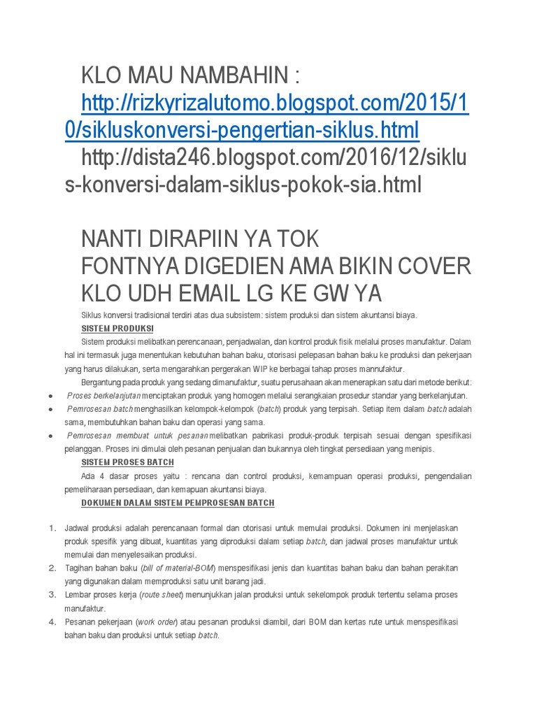Siklus Konversi | PDF