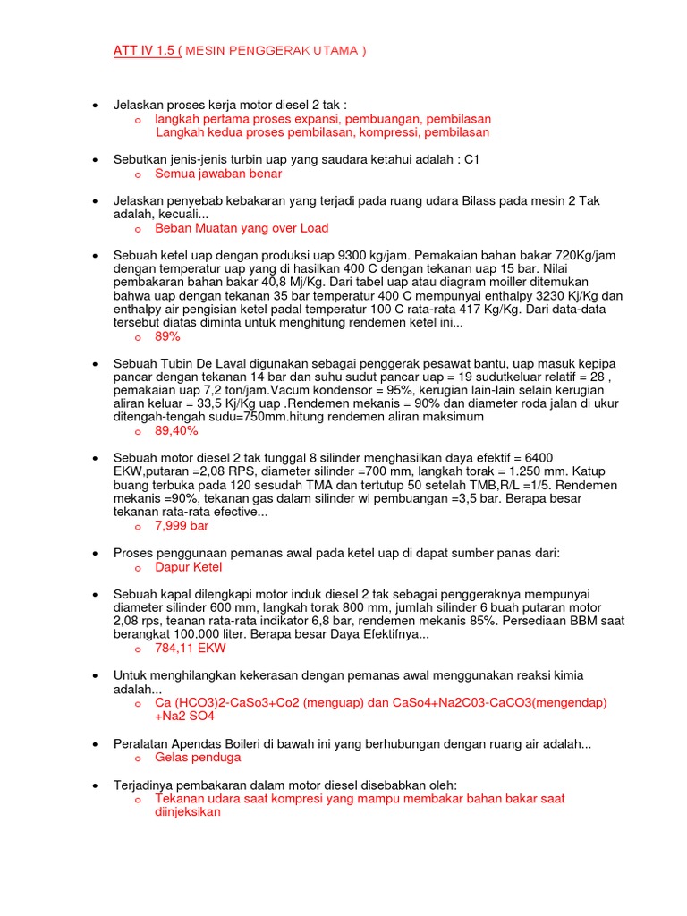 Att Iv 1.5 Mesin Penggerak Utama | PDF