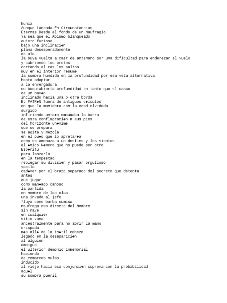 Una tirada de dados jamás abolirá el azar - Stéphane Mallarmé | PDF