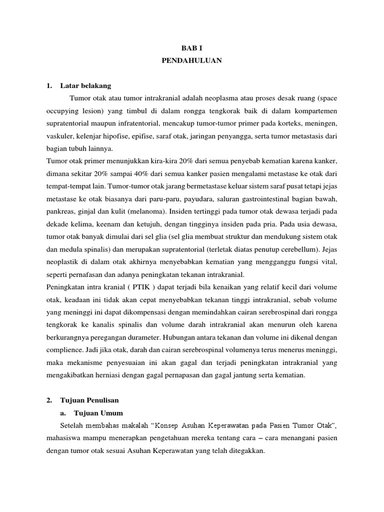 Makalah Tumor Otak | PDF