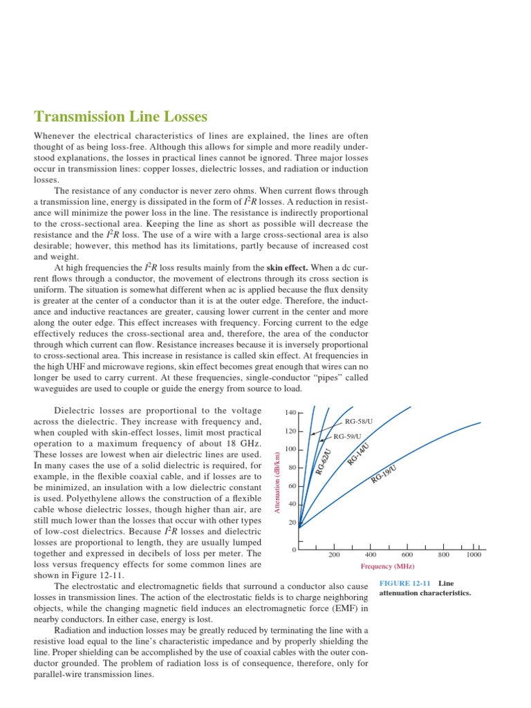 Transmission Line Losses | PDF | Electrical Resistance And Conductance ...