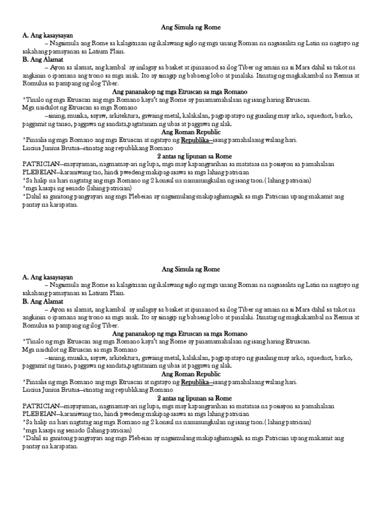 Ang Simula NG Rome | PDF