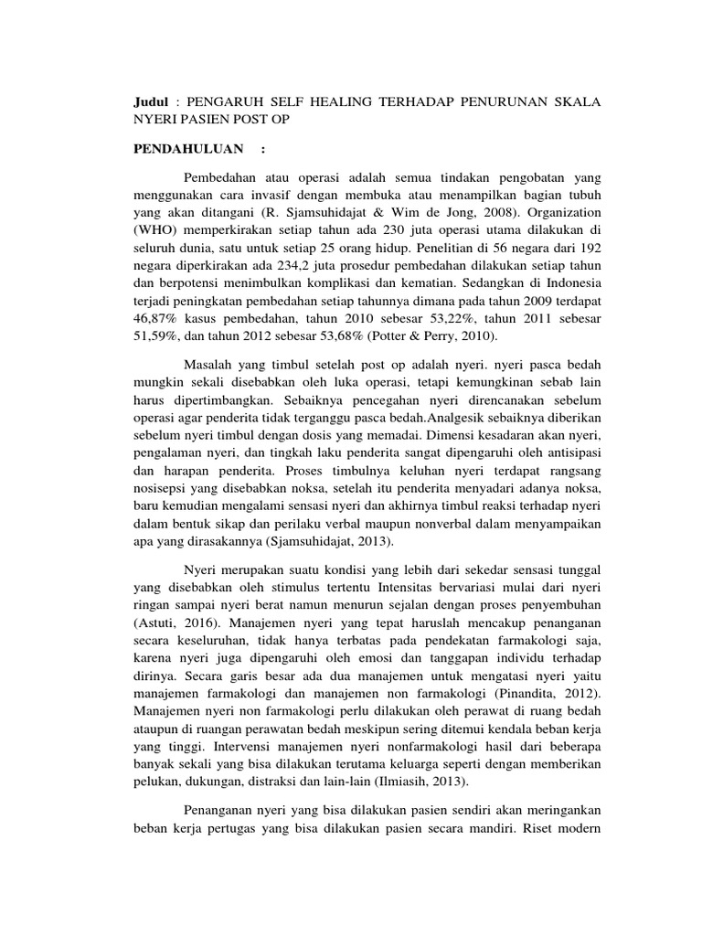 Picot Jurnal KMB Post Op | PDF
