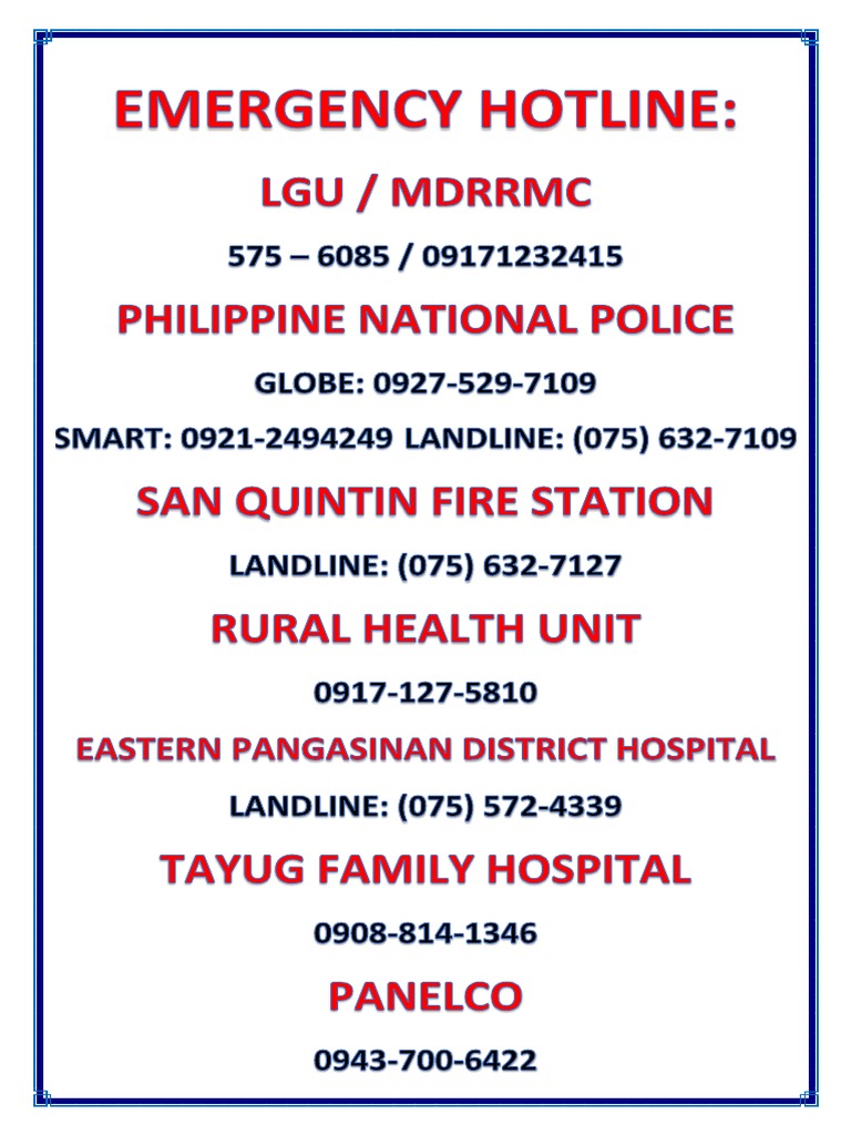 Emergency Hotline | PDF