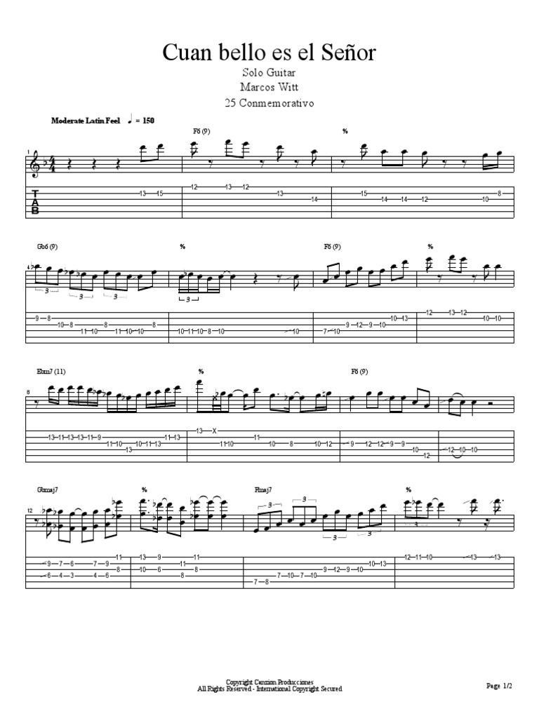 Guitar Solo Cuan Bello Es El Señor | PDF